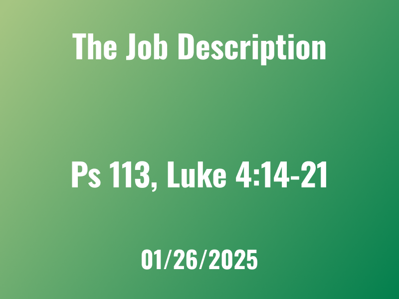The Job Description – Tree of Life Anglican Church – Garner, NC